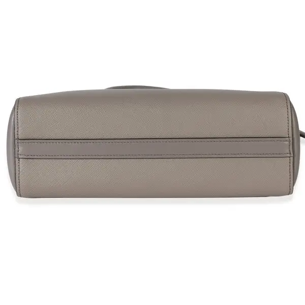 Prada Saffiano Leather Top Handle Tote - Gray
