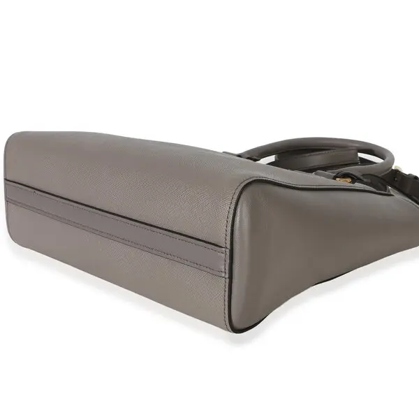 Prada Saffiano Leather Top Handle Tote - Gray