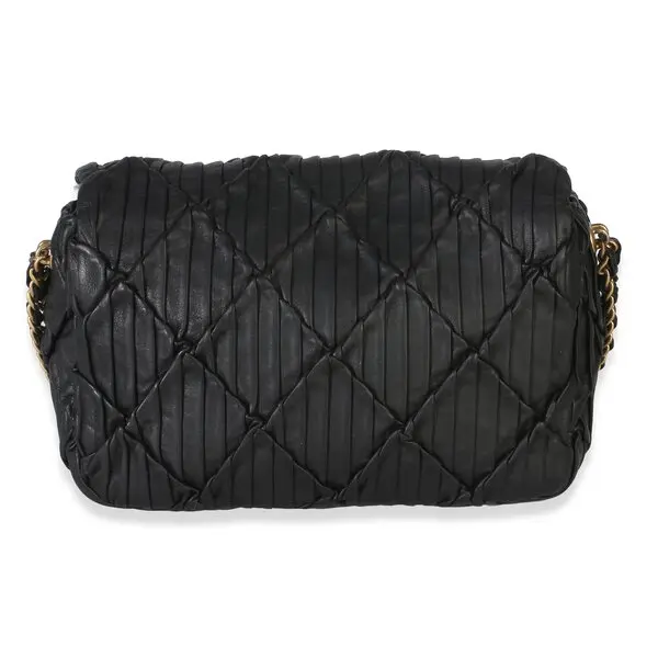 Chanel Lambskin Pleated Soul Flap Bag With Gold-tone Hardware