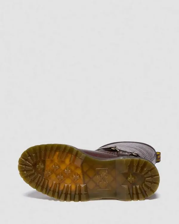 Dr. Martens Anistone Hi Embossed Reptile Leather Boots - Brown