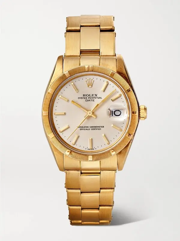 STEPHANIE WINDSOR Rolex 1975 Oyster Perpetual Date 34mm Automatic 18-karat Watch - Gold