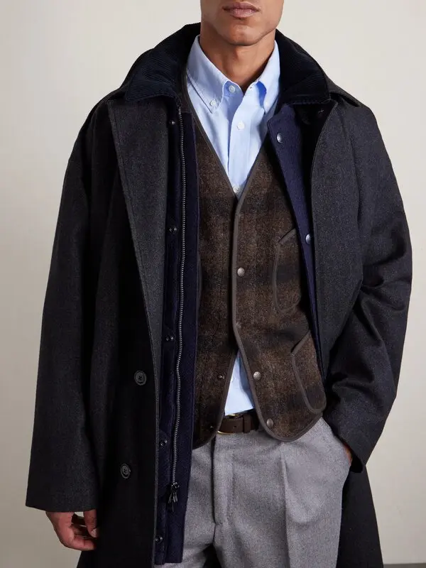 Ralph Lauren Slim-fit Checked Wool And Cotton-blend Vest