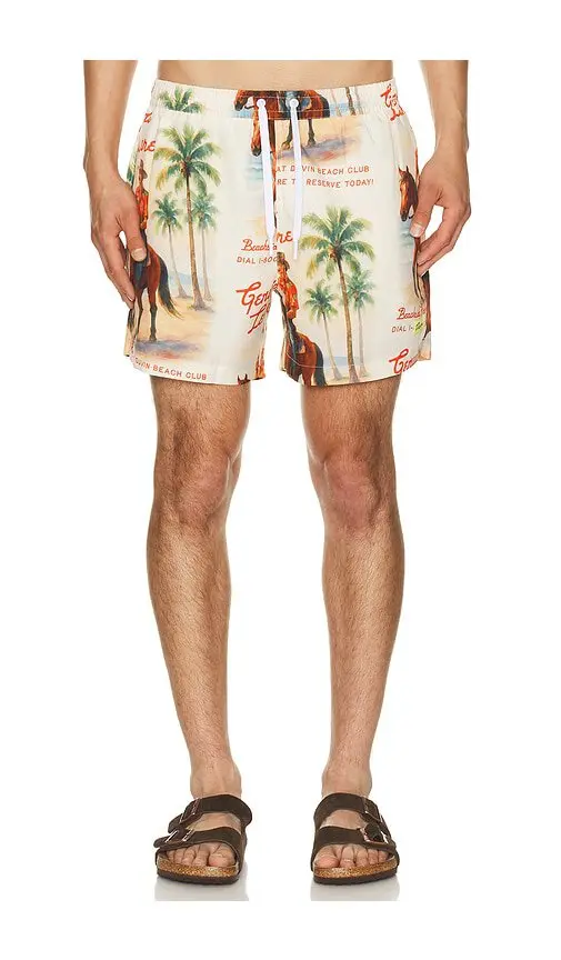 DUVIN DESIGN Printed Swim Shorts - Brown