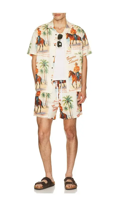 DUVIN DESIGN Beach Ranch Button Up Shirt In . Also