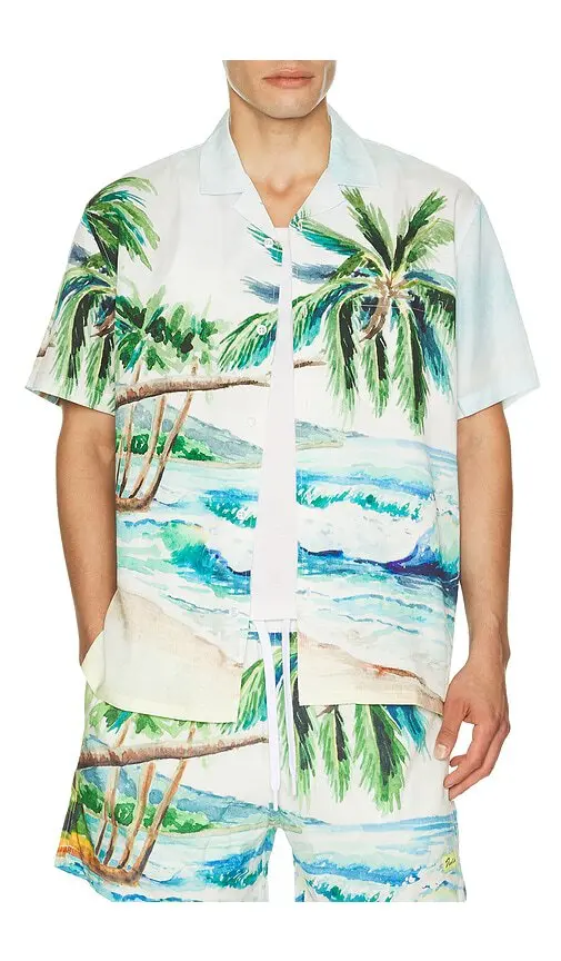 DUVIN DESIGN Postcard Button Up Shirt In . Also