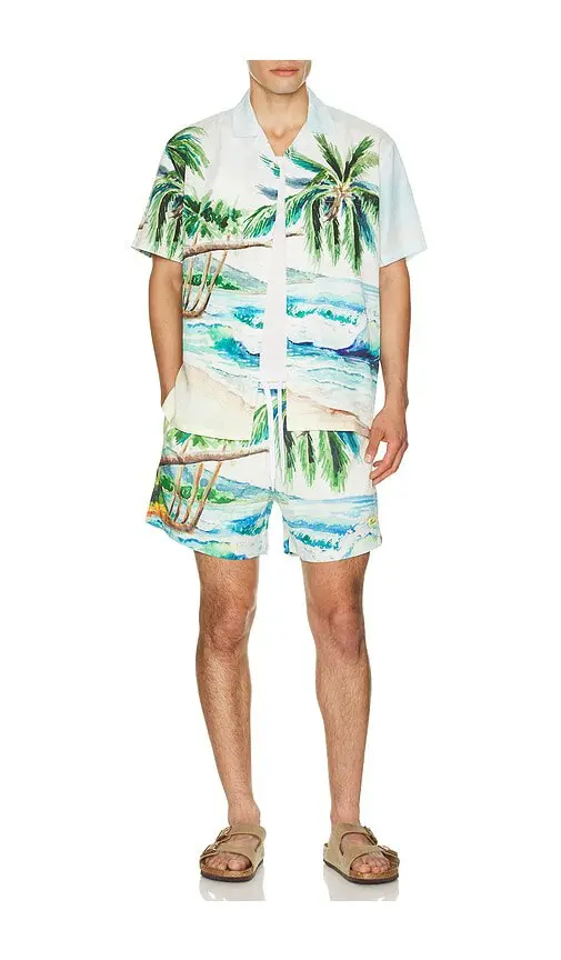 DUVIN DESIGN Postcard Button Up Shirt In . Also
