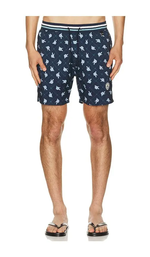 Agua Bendita Joe Trunks With Print - Navy