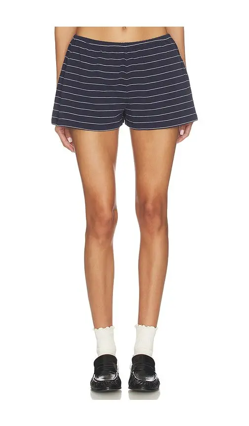 WeWoreWhat Knit Pull-on Striped Shorts - Navy