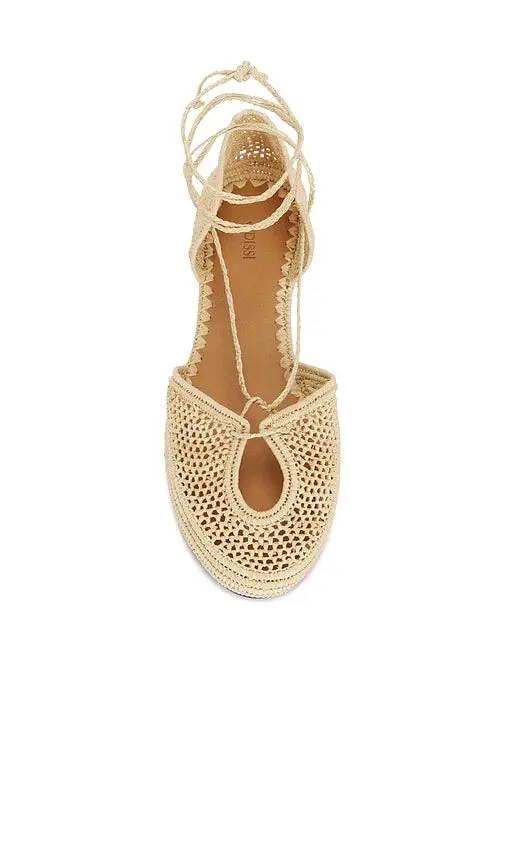 ODISSI Lima Flat Sandals With Ankle Tie