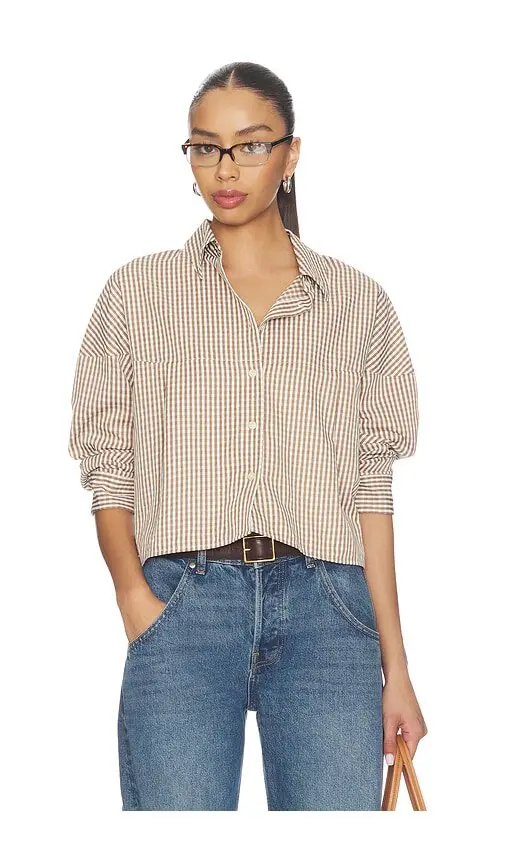 Lna Kayleigh Check Blouse