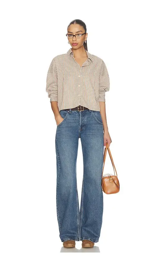 Lna Kayleigh Check Blouse