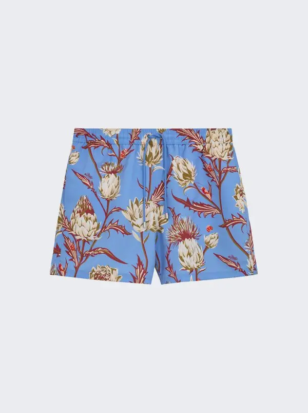 Loewe Technical Shell Swim Shorts With Artichoke Flower Print - Blue