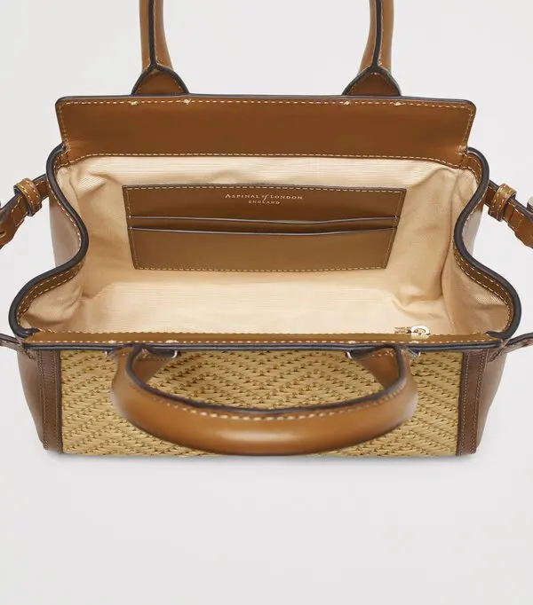 ASPINAL OF LONDON Mini Raffia-leather Savannah Top Handle Bag