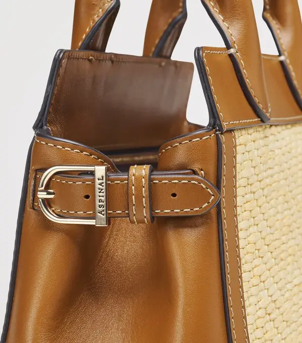 ASPINAL OF LONDON Mini Raffia-leather Savannah Top Handle Bag