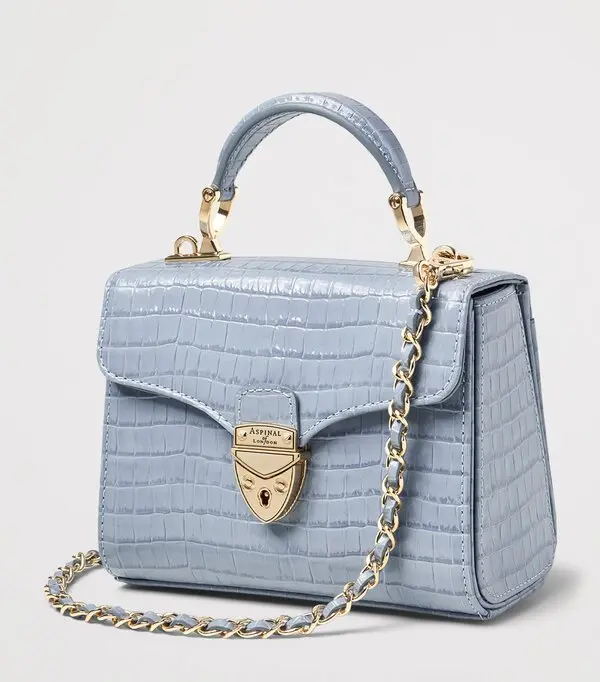 ASPINAL OF LONDON Mini Leather Mayfair Top-handle Bag - Blue