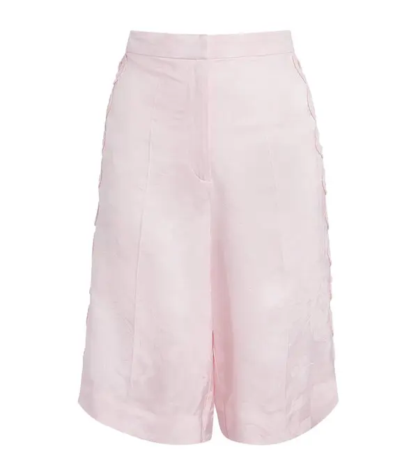 Sandro Floral Jacquard Trimmed Bermuda Shorts