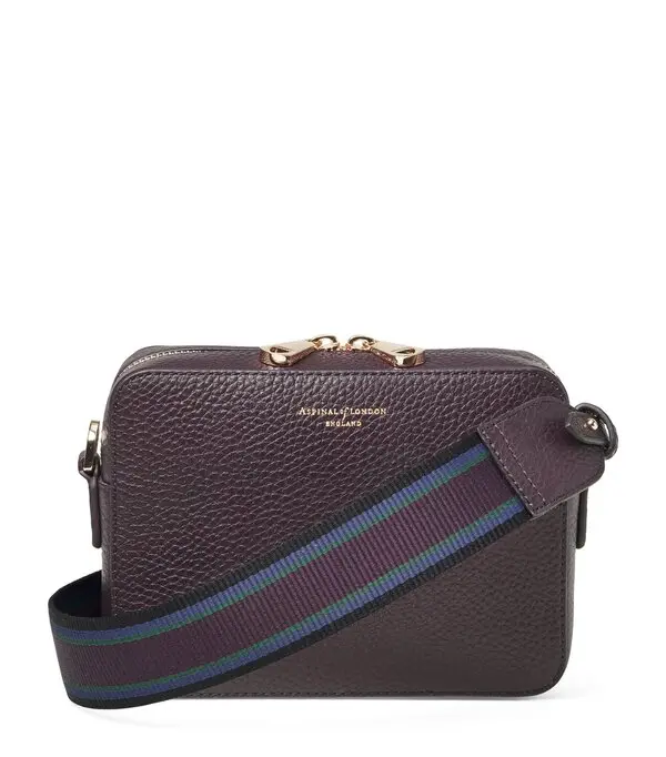 ASPINAL OF LONDON Textured Leather Camera Bag - Purple