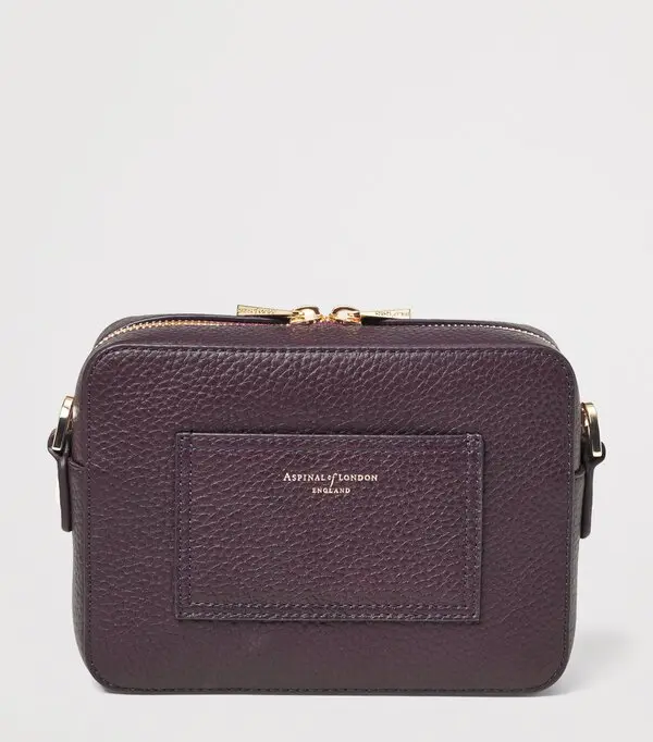 ASPINAL OF LONDON Textured Leather Camera Bag - Purple