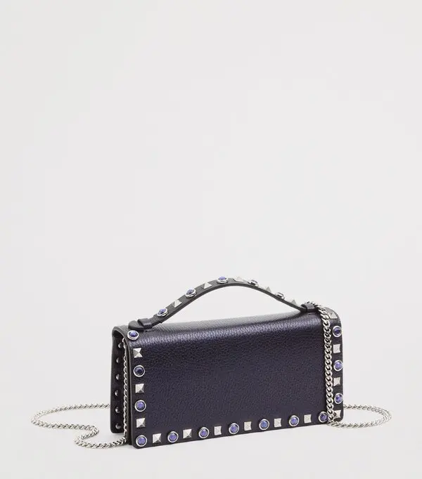 Valentino Garavani Leather Rockstud Chain Wallet