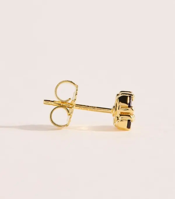 SUZANNE KALAN Princess Cut Sapphire And Yellow Double Cluster Stud Earrings