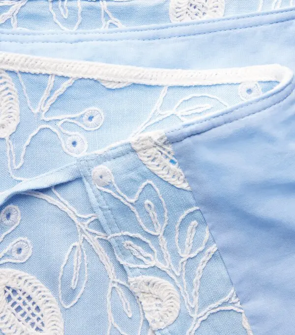 Simkhai Delaney Embroidered Mini Skirt - Blue