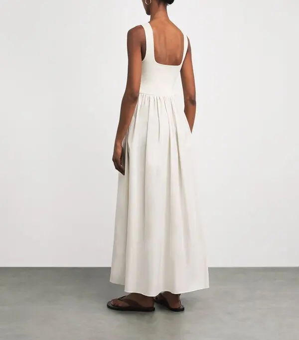 Matteau Organic Cotton Square Neck Midi Dress - Ivory