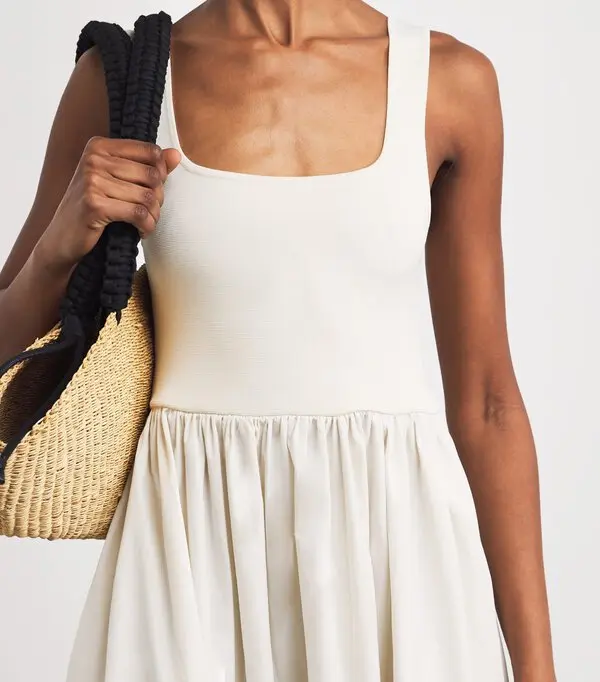 Matteau Organic Cotton Square Neck Midi Dress - Ivory