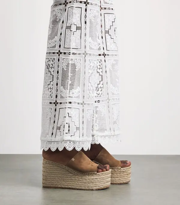 Zimmermann Embroidered Aster Flared Trousers - Ivory