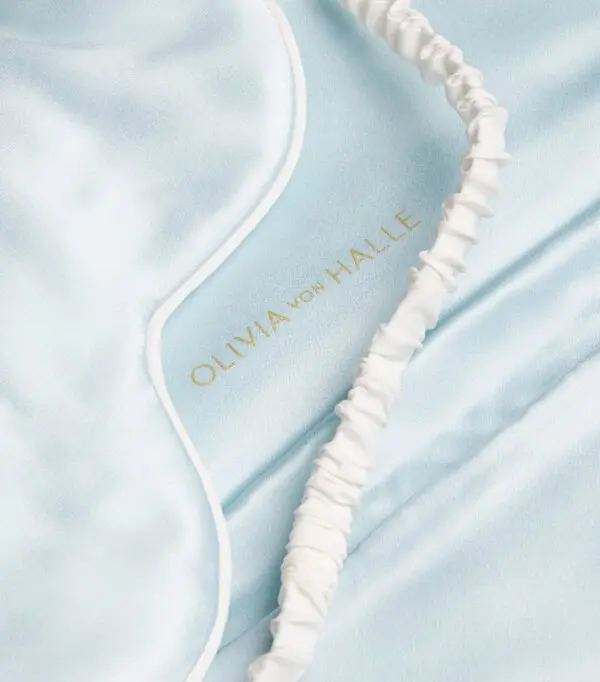 Olivia Von Halle Silk Audrey Eye Mask - Blue