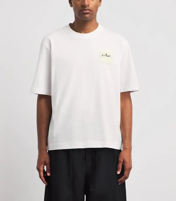 AMI Paris I Love You" Printed Cotton T-shirt - White