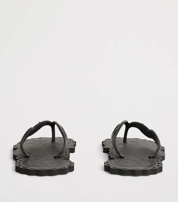 Zimmermann Seafoam Flip Flops - Black