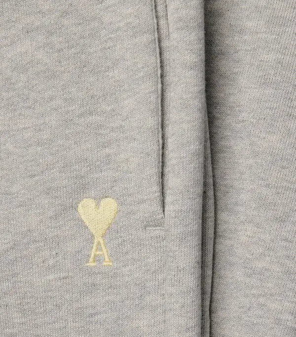 AMI Paris Cotton De Coeur Sweatpants - Grey