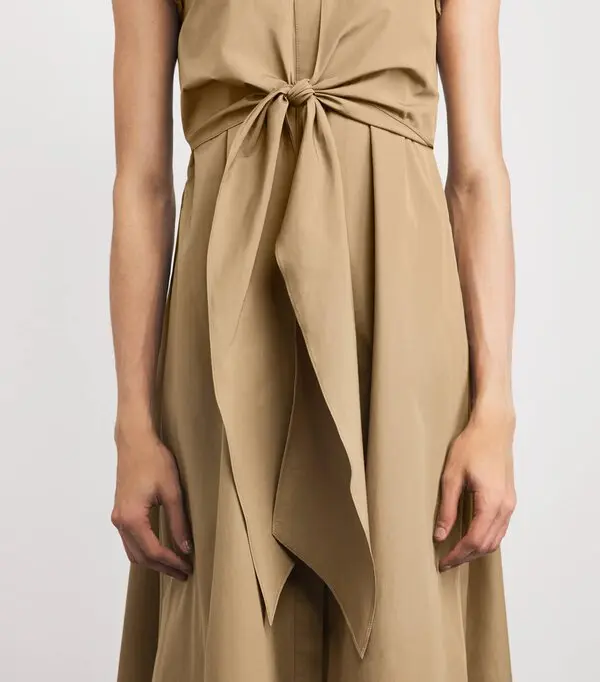 Lafayette 148 New York Cotton Tie-front Midi Shirt Dress