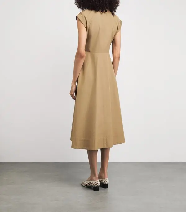 Lafayette 148 New York Cotton Tie-front Midi Shirt Dress