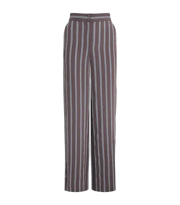 Veronica Beard Carraway Striped Wide-leg Trousers