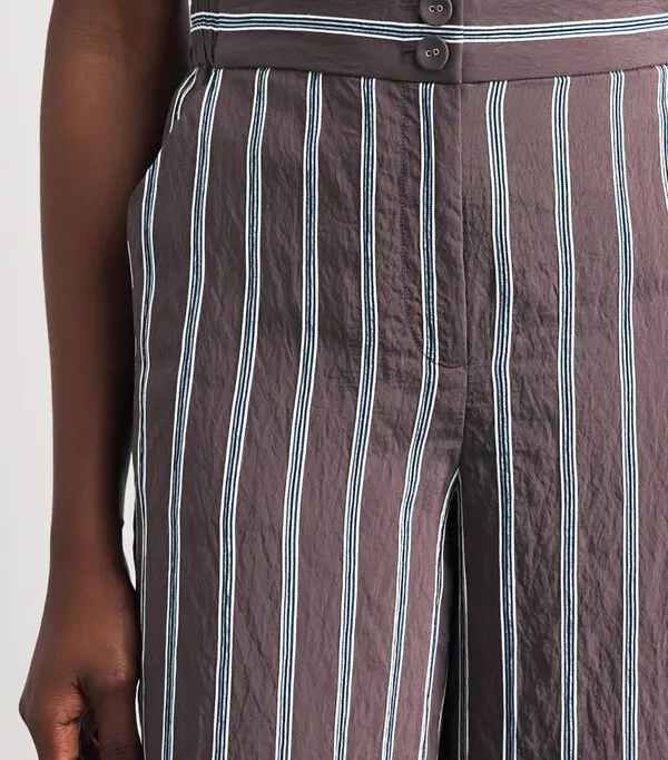 Veronica Beard Carraway Striped Wide-leg Trousers
