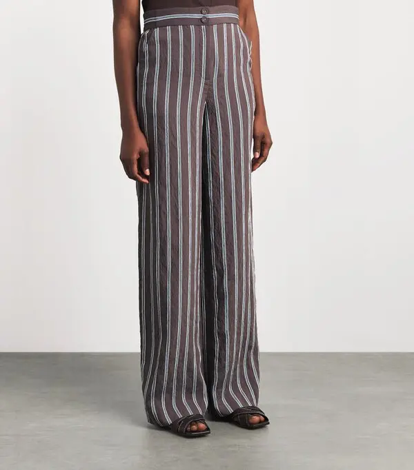 Veronica Beard Carraway Striped Wide-leg Trousers