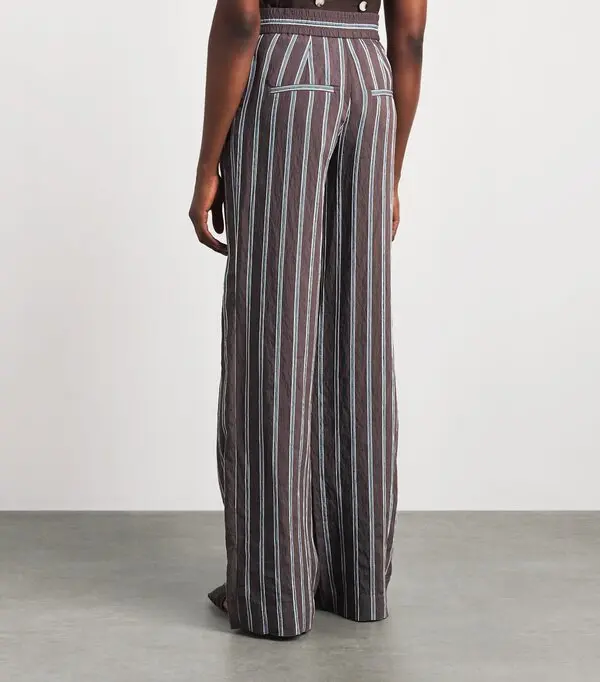 Veronica Beard Carraway Striped Wide-leg Trousers