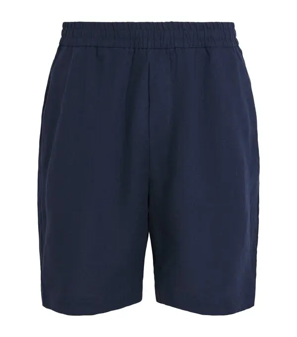 Sunspel Linen Drawstring Shorts - Navy