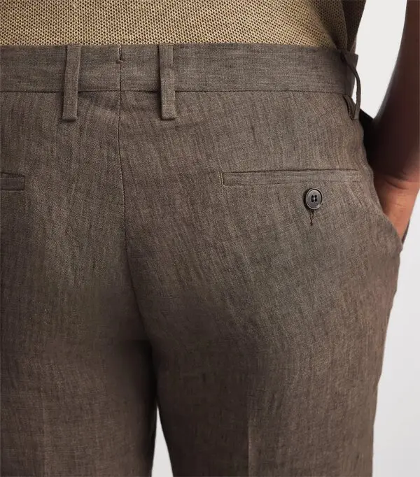 Sunspel Slim Fit Linen Trousers