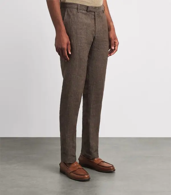 Sunspel Slim Fit Linen Trousers