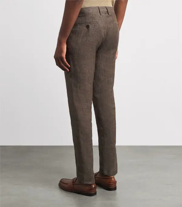 Sunspel Slim Fit Linen Trousers
