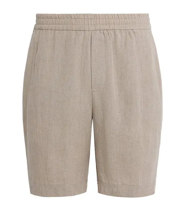 Sunspel Linen Drawstring Shorts - Beige