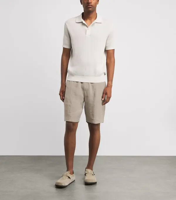 Sunspel Linen Drawstring Shorts - Beige