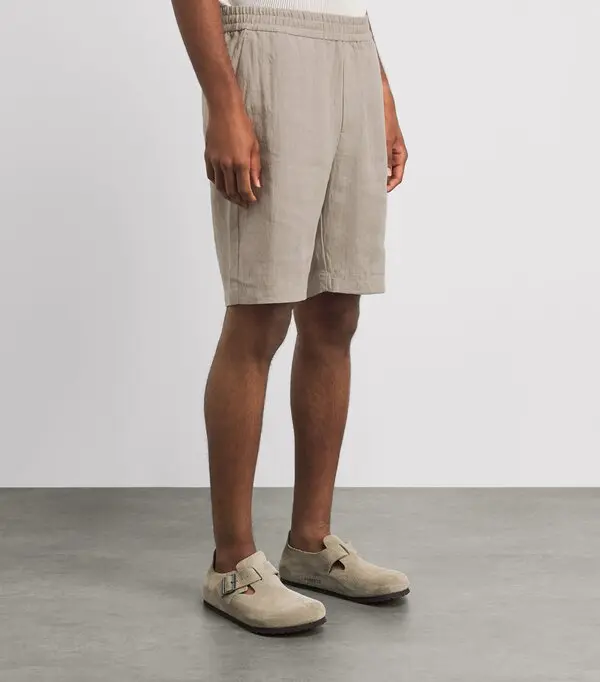 Sunspel Linen Drawstring Shorts - Beige