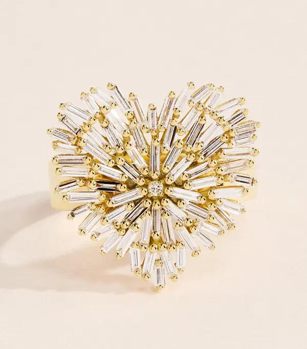 SUZANNE KALAN Yellow And Diamond Heart Ring - Gold