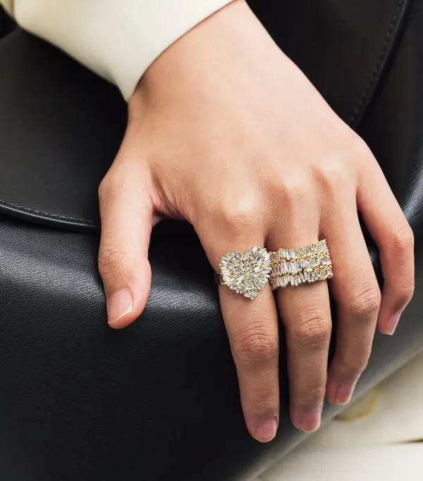SUZANNE KALAN Yellow And Diamond Heart Ring