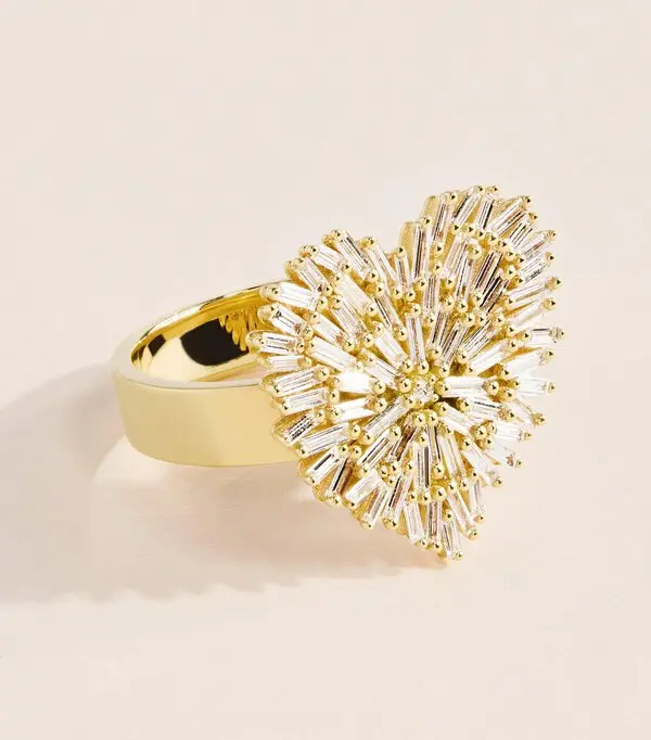 SUZANNE KALAN Yellow And Diamond Heart Ring