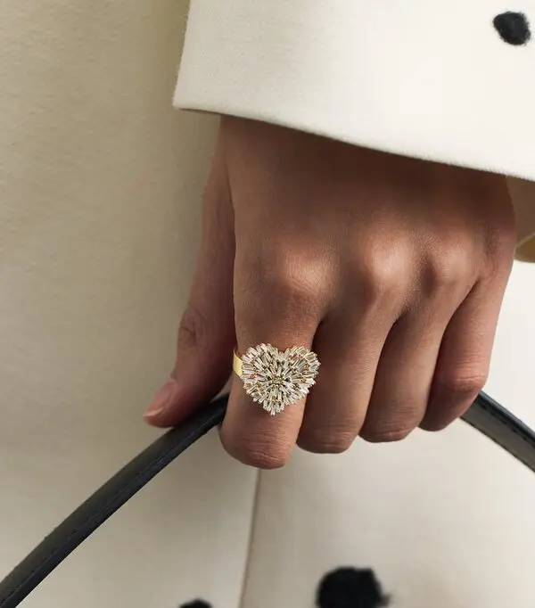 SUZANNE KALAN Yellow And Diamond Heart Ring