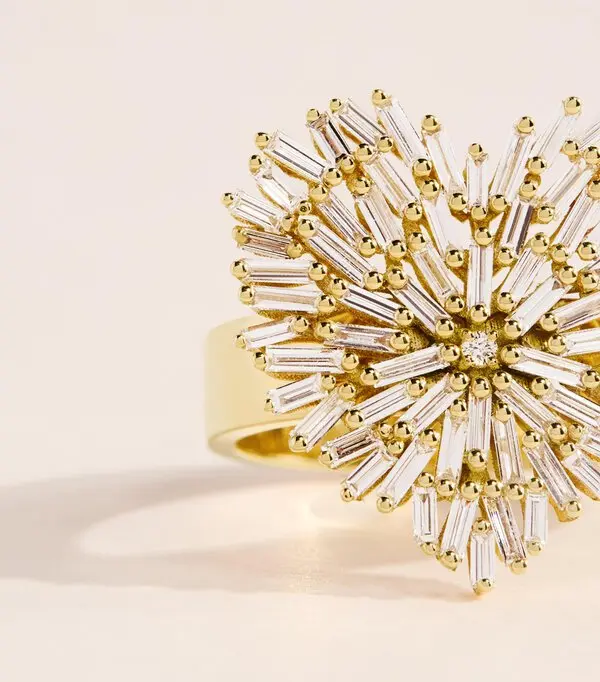 SUZANNE KALAN Yellow And Diamond Heart Ring
